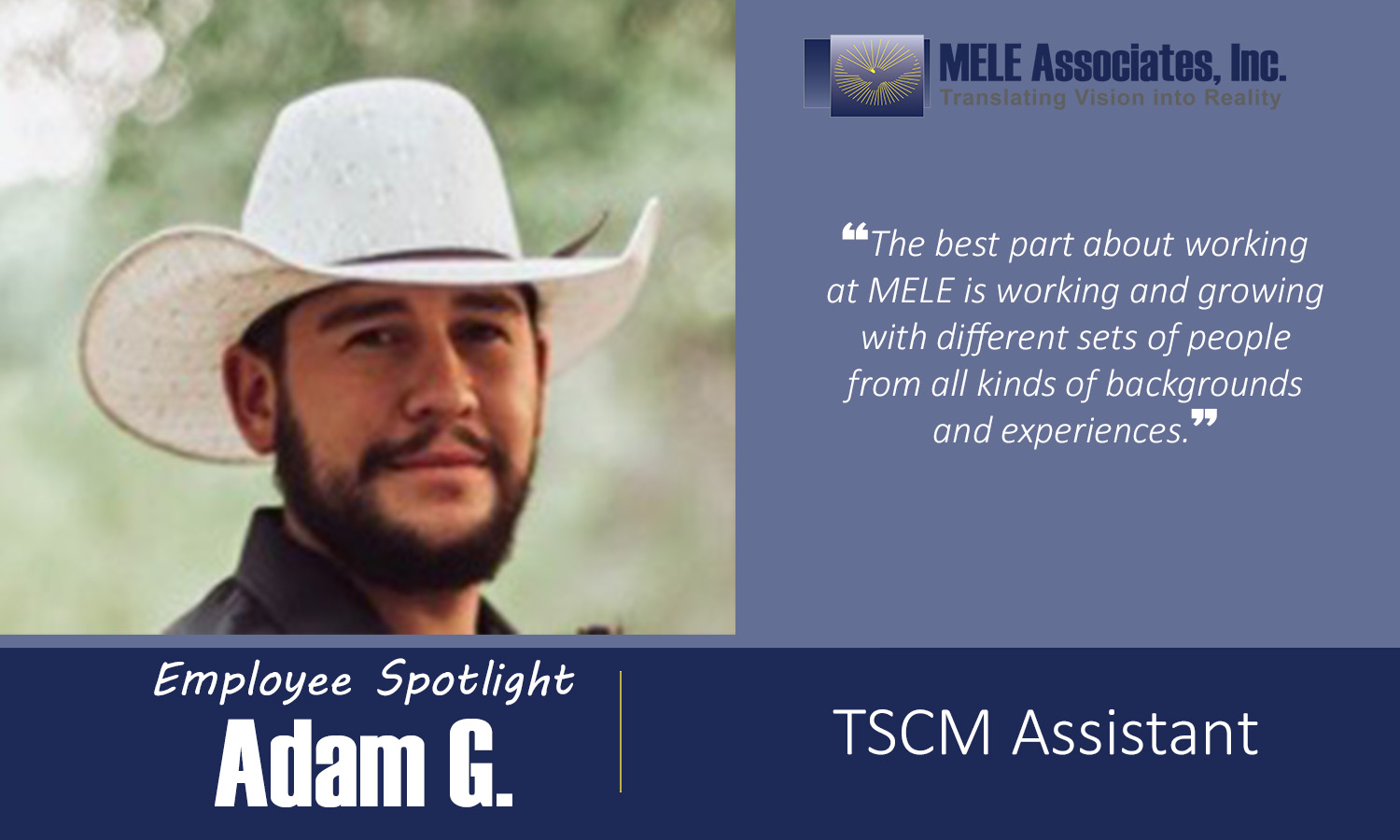 Employee Spotlight: Adam G. - MELE Associates, Inc.
