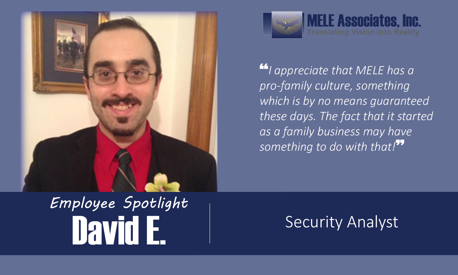 Employee Spotlight: David E. - MELE Associates, Inc.
